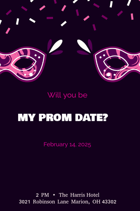 Plantilla de Purple Neon Prom Invitation Poster | PosterMyWall