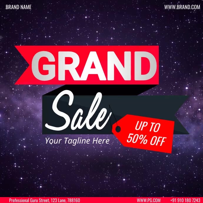 Purple Neon Sale Ad Instagram Template Instag | PosterMyWall