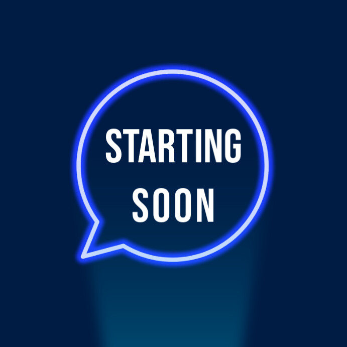 Purple Neon Starting Soon Instagram Post Template | PosterMyWall