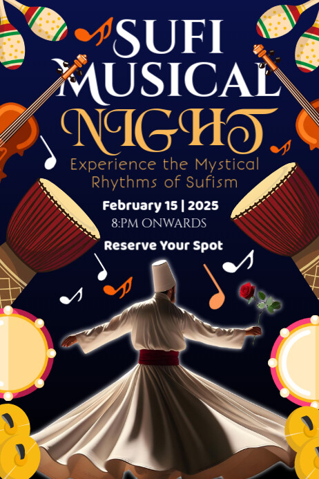 Purple Neon Sufi Musical Night Poster Template | PosterMyWall