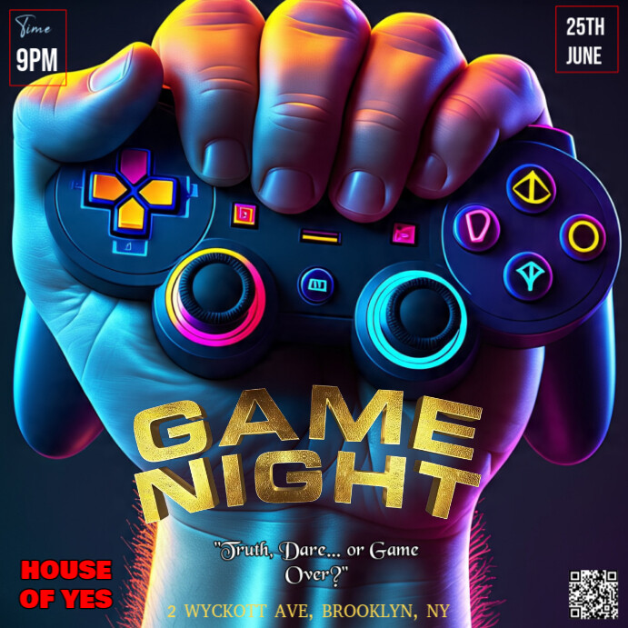 Purple Neon This Eye-catching Event Flyer Advertises A "game Night ...