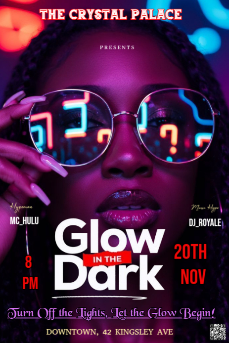 Plantilla de Purple Neon This Is An Intense, Close-up Promotional ...