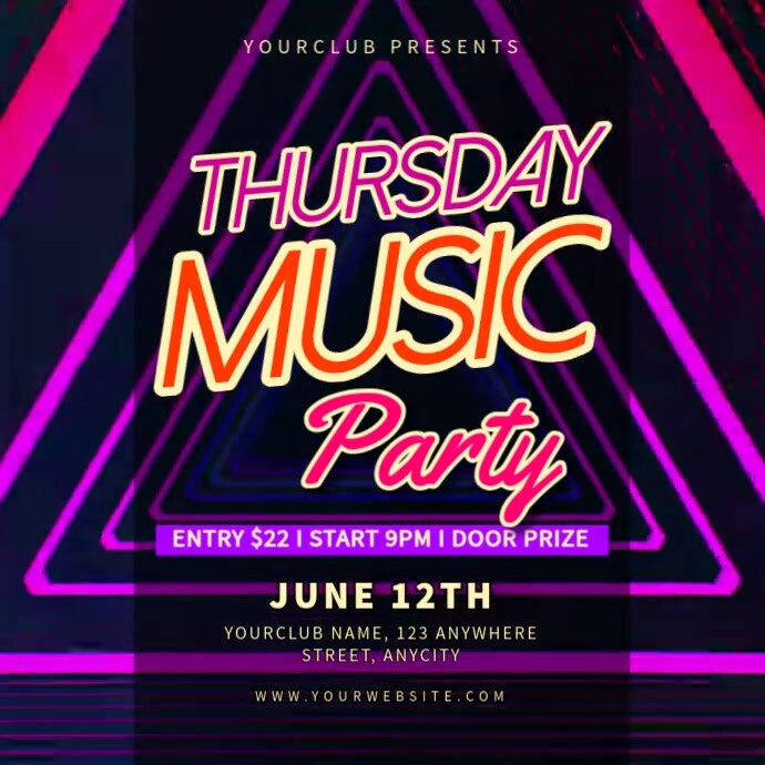 Copy of Purple Neon Thursday Music Party Pos Instagram | PosterMyWall