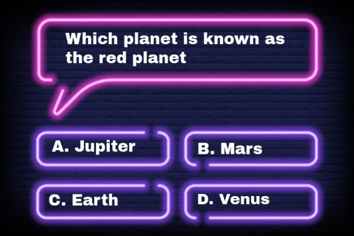 Plantilla de Purple Neon Trivia Day Question Poster | PosterMyWall