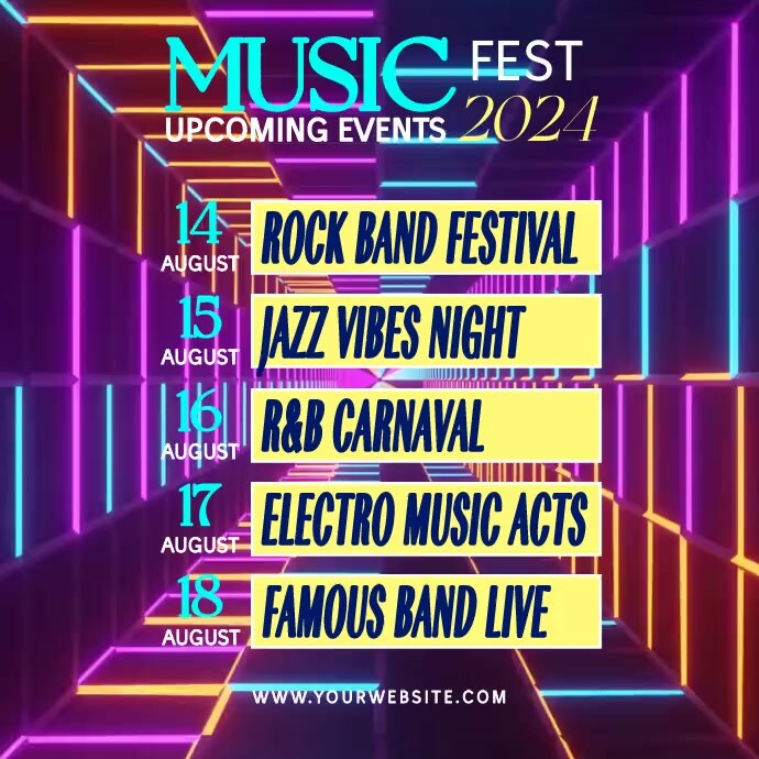 Plantilla de Purple Neon Upcoming Events Pos Instagram | PosterMyWall