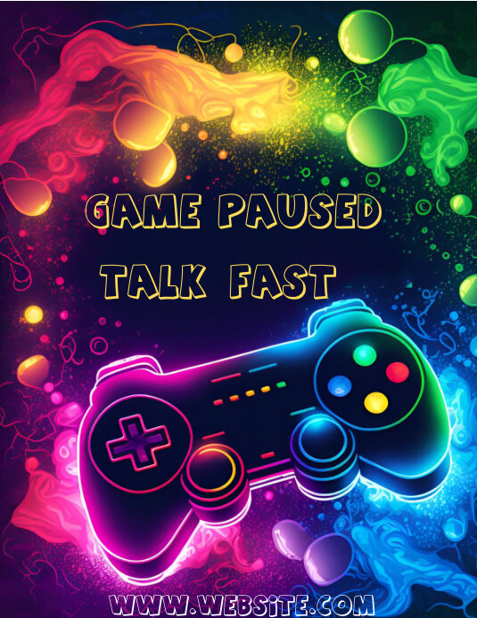 Copy of Purple Neon Video Games Flyer (us Letter) | PosterMyWall