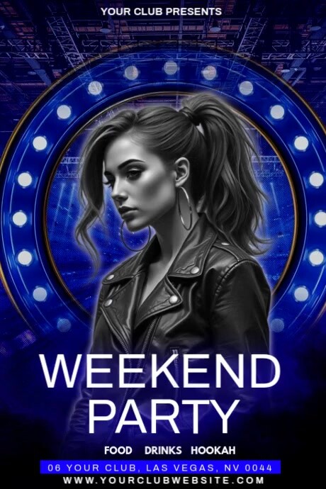 Purple Neon Weekend Party Poster Template | PosterMyWall