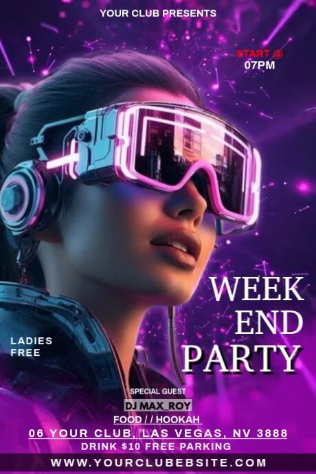 Copy of Purple Neon Weekend Party Poster | PosterMyWall
