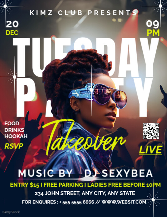 Copy of Purple Neon Yellow Neon party Flyer (us Lette | PosterMyWall