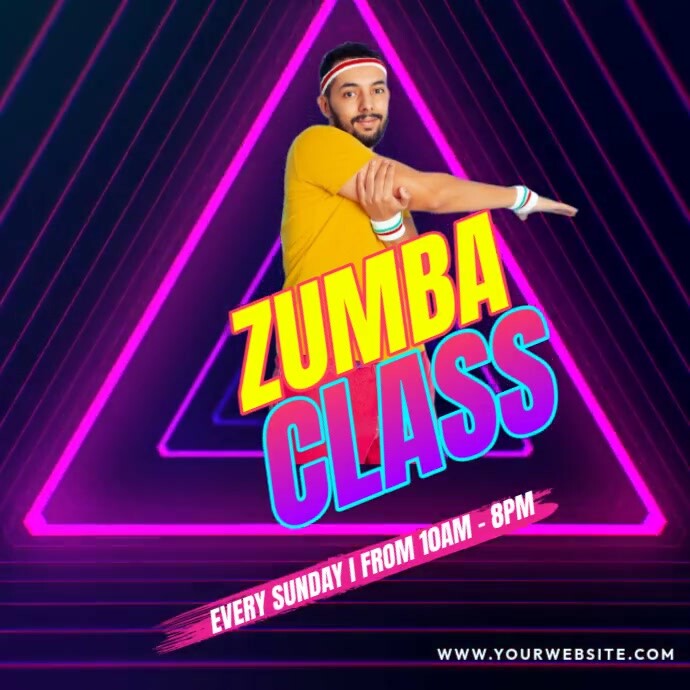 Copy of Purple Neon Zumba Classes Pos Instagram | PosterMyWall