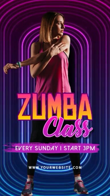 Purple Neon Zumba Classes Reel Instagram Template | PosterMyWall