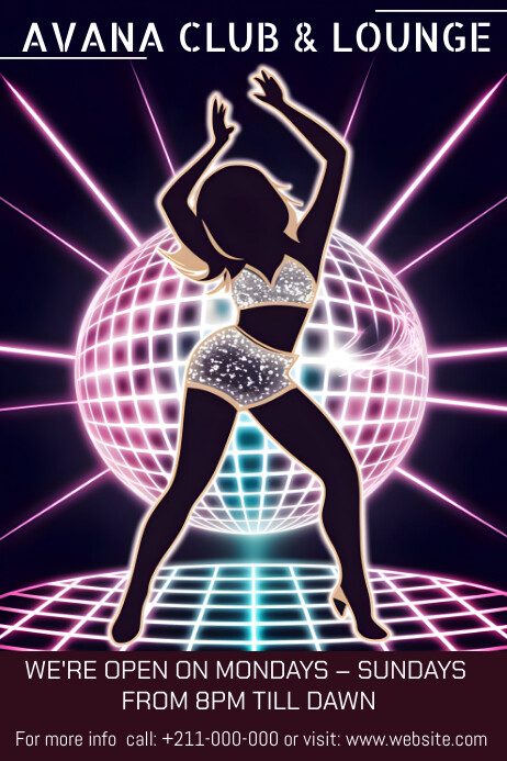 Purple Night Club Ads Poster Templat | PosterMyWall