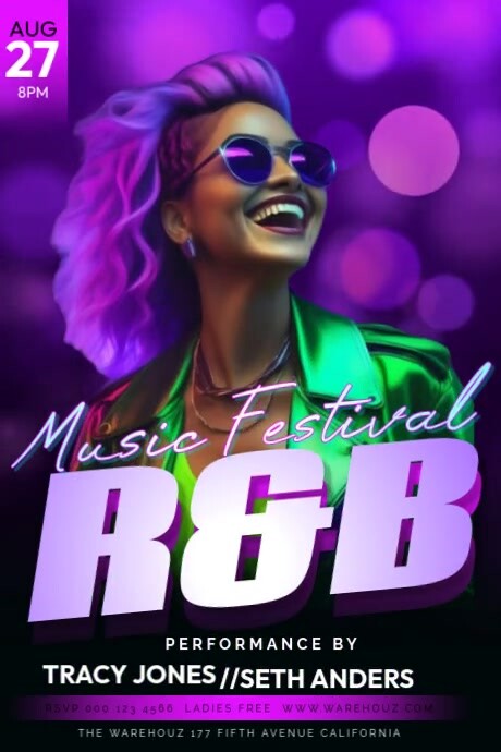 Purple Night Party Template | PosterMyWall