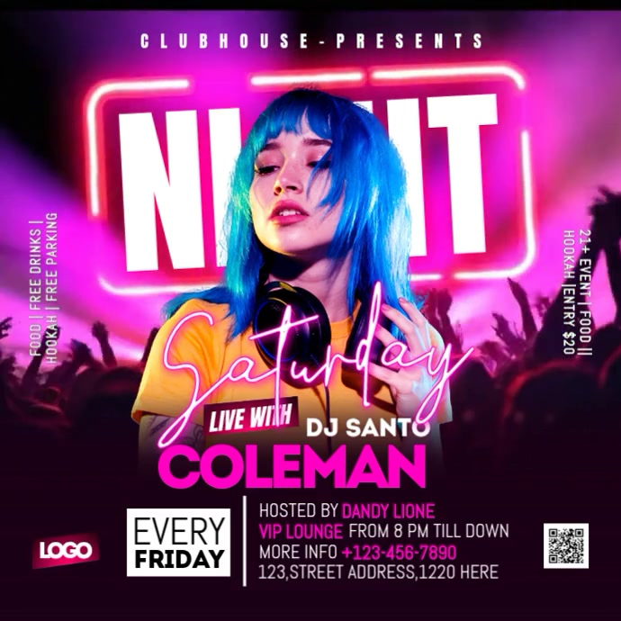 Plantilla de Purple Nightclub Event Instagram Post Video | PosterMyWall