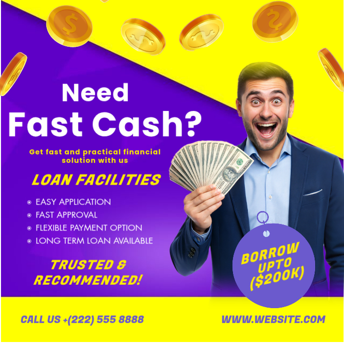 Purple Online Loan Services Instagram Post Template | PosterMyWall