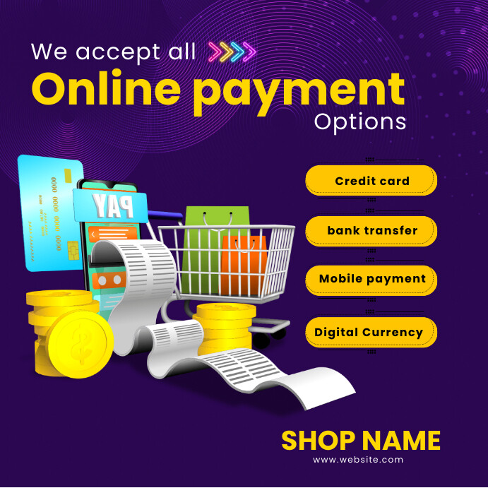 Purple Online Payment Instagram Post Template | PosterMyWall