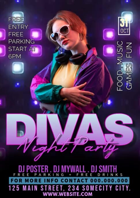 Purple Party A4 Template | PosterMyWall