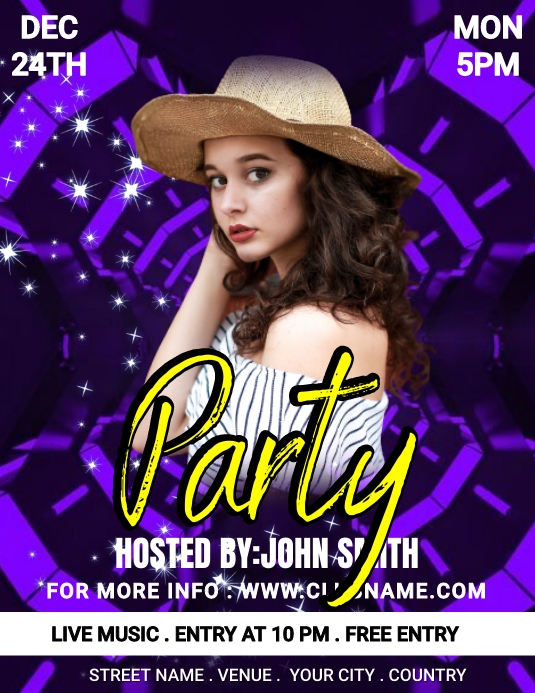 Purple Party Ads Template | PosterMyWall