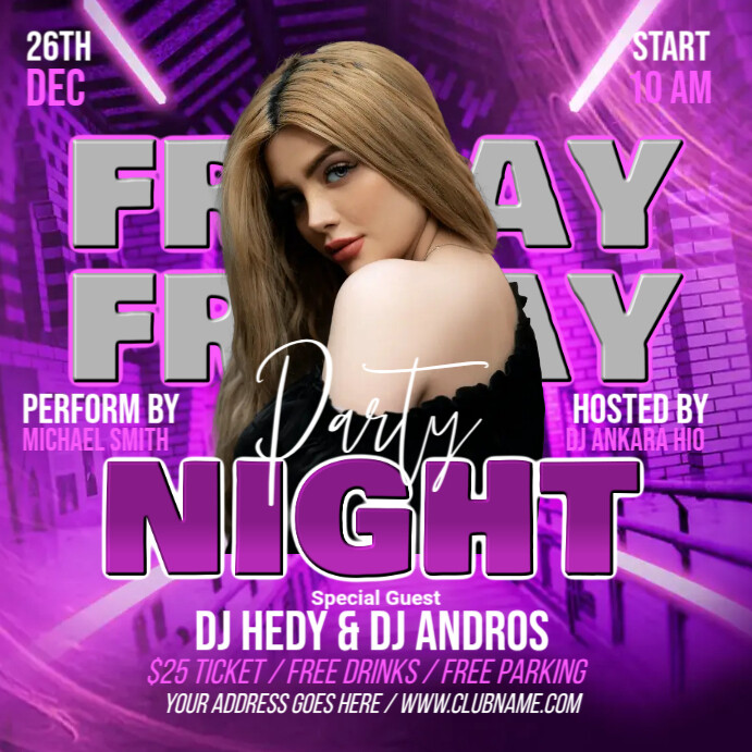 Plantilla de Anuncios de Fiesta Púrpura | PosterMyWall