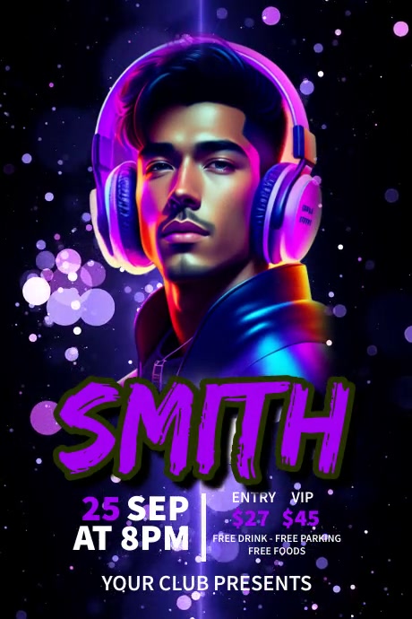 Purple Party Video Template | PosterMyWall