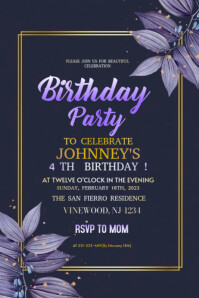 Purple Pastel Birthday Card Poster Template | PosterMyWall
