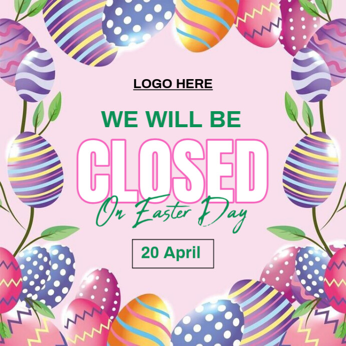 Copy of Purple Pastel Closed On Easter Instagram Post | PosterMyWall