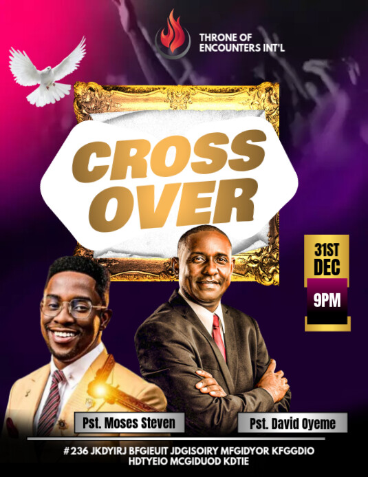 Purple Pastel Cross Overnight Flyer (us Letter) Template | PosterMyWall