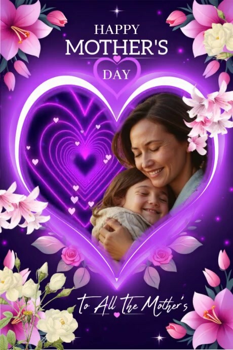 Copy of Purple Pastel Free Mother's Day Flyer Template – Customizable With Violet Glow & Roses ...