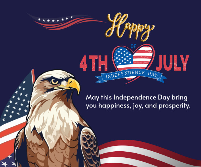 Purple Pastel Happy 4th Of July Wish Posters Medium Rectangle Template ...