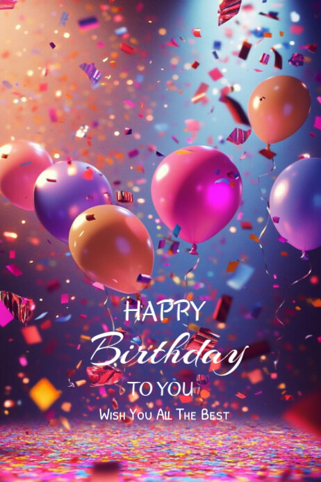 Purple Pastel Happy Birthday To You Poster Template | PosterMyWall