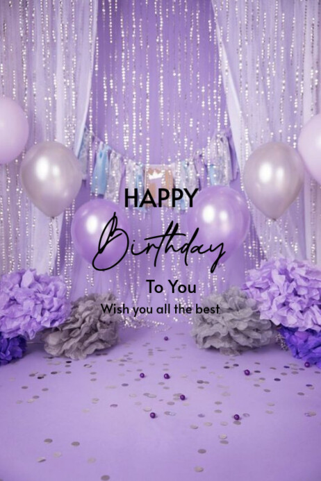 Copy of Purple Pastel Happy Birthday To You Poster | PosterMyWall