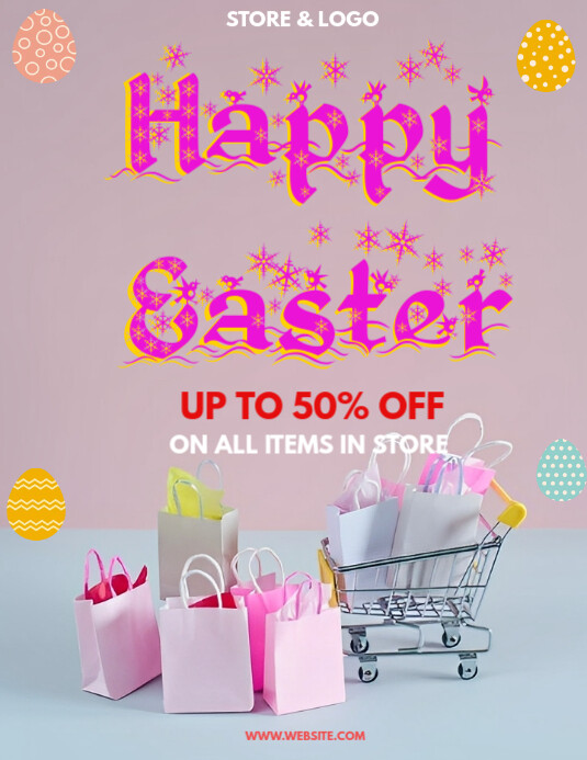 Copy of Purple Pastel Happy Easter Sales Flyer (us Letter) | PosterMyWall