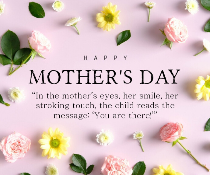 Purple Pastel Happy Mother's Day Celebration Wishes Posts Medium Rectangle Template | PosterMyWall