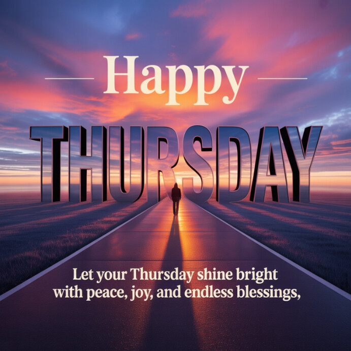 Purple Pastel Happy Thursday Blessings | Inspirational Sunrise Quote ...