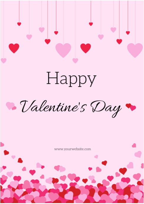 Copy of Purple Pastel Happy Valentine's Day A4 | PosterMyWall