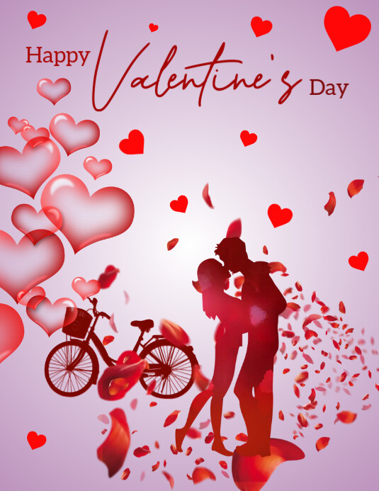 Copy of Purple Pastel Happy Valentine's Day Flyer (us Letter ...