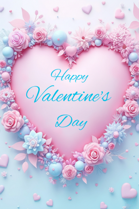 Purple Pastel Happy Valentine's Day Poster Template | PosterMyWall