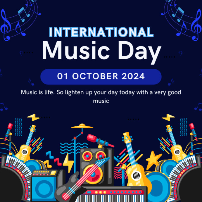 Purple Pastel International Music Day Instagram Post Template ...