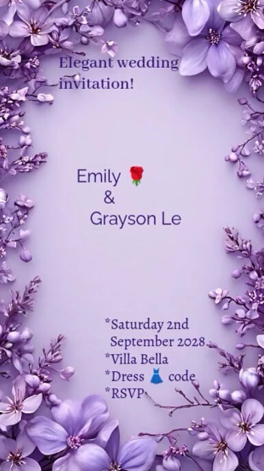 Purple Pastel Invitation Card Instagram Reel Template | PosterMyWall