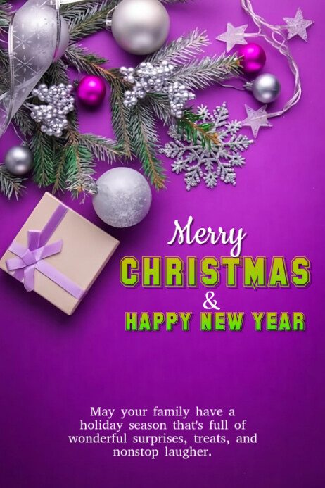 Purple Pastel Merry Christmas Poster Template | PosterMyWall
