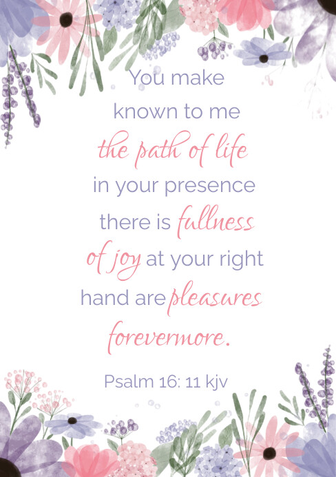 Copy of Purple pastel shade flower bible verse psalm | PosterMyWall