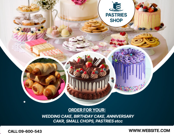 Purple Pastries Shop Promotion Template Desig | PosterMyWall