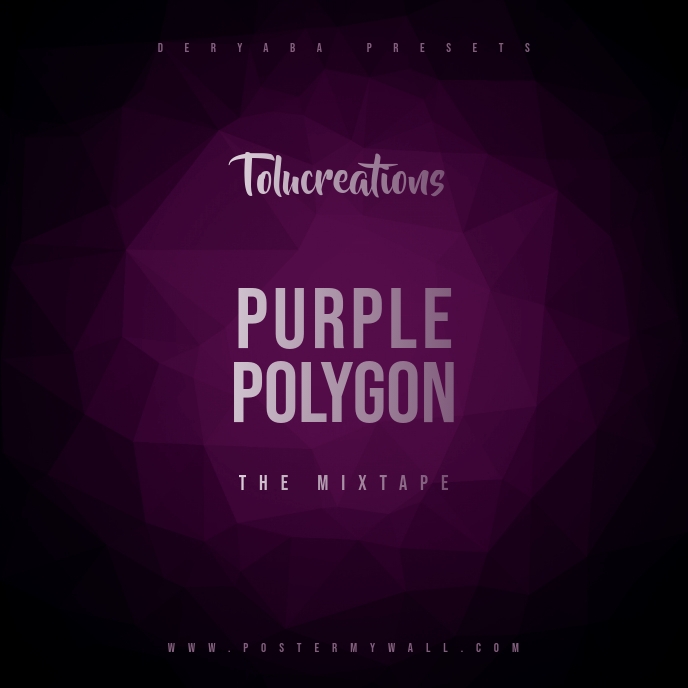 Purple Polygon Mixtape CD Cover Template | PosterMyWall