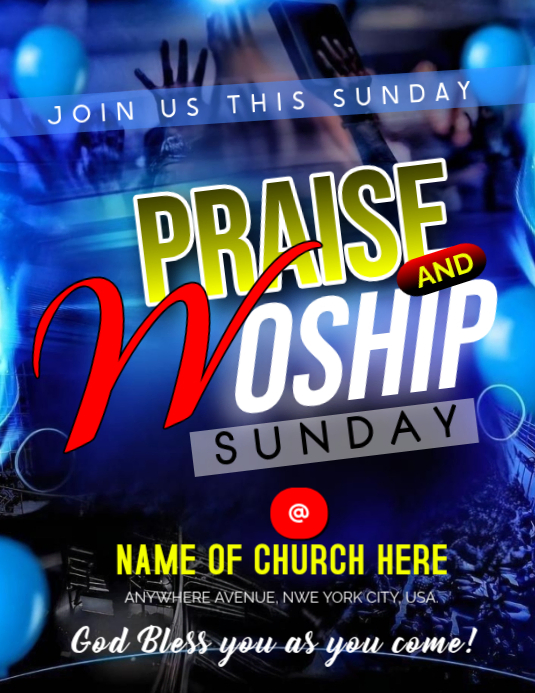 Copy of Purple Praise and Worship church Flyer | PosterMyWall