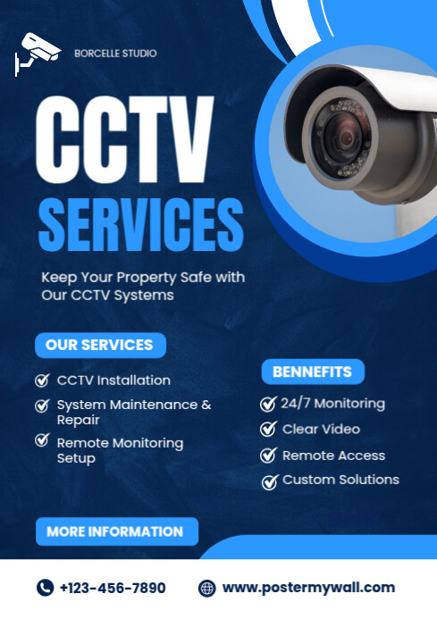 Purple Profesional Cctv Services A4 Template | PosterMyWall