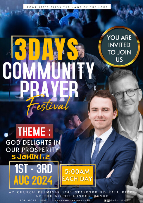 Copy of Purple Professional 3 Day Community Prayer Fe | PosterMyWall