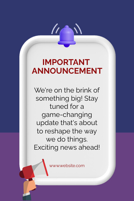 Purple Professional Announcement Flyers For J Template | PosterMyWall