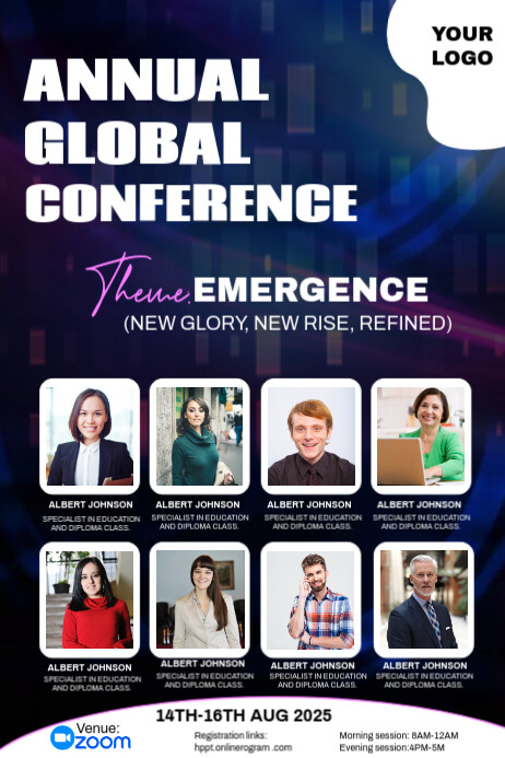 Copy of Purple Professional Annual Conference Flyer Template Design ...