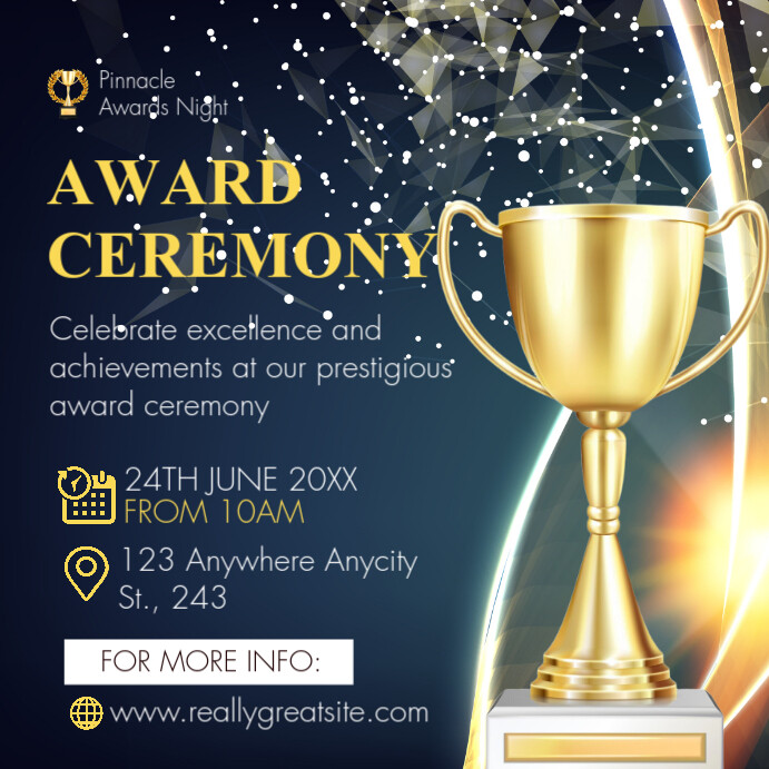 Purple Professional Award Ceremony Invitation Template Instagram Post ...