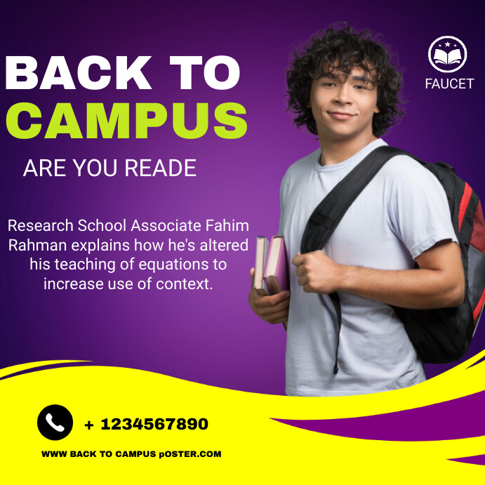 Purple Professional Back To Campus Instagram Template | PosterMyWall